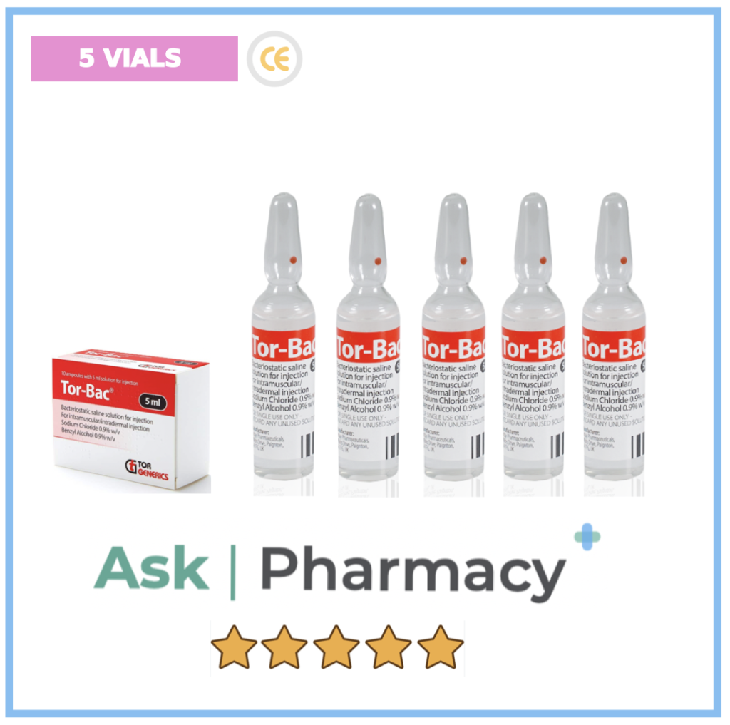 TORBAC Bacteriostatic Sodium Chloride Ampoules Solution (FIVE Ampoule ...